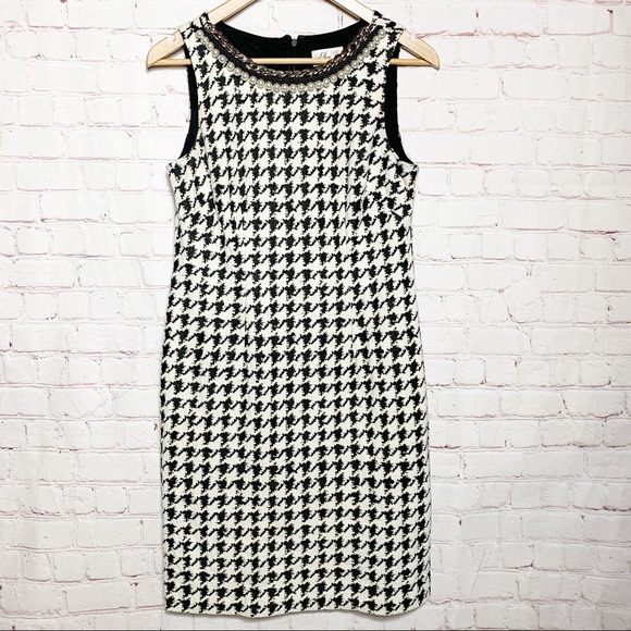 Eliza J | Dresses | Eliza J Jewel Neck Houndstooth Sheath Dress | Poshmark